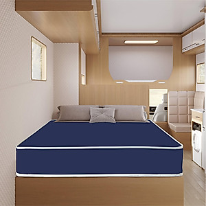 Greaton, 8-Inch Medium Firm Water-Resistance Foam Vinyl Mattress, Easy to Clean, Comfortable & Noise Free, 75" x 36", Blue