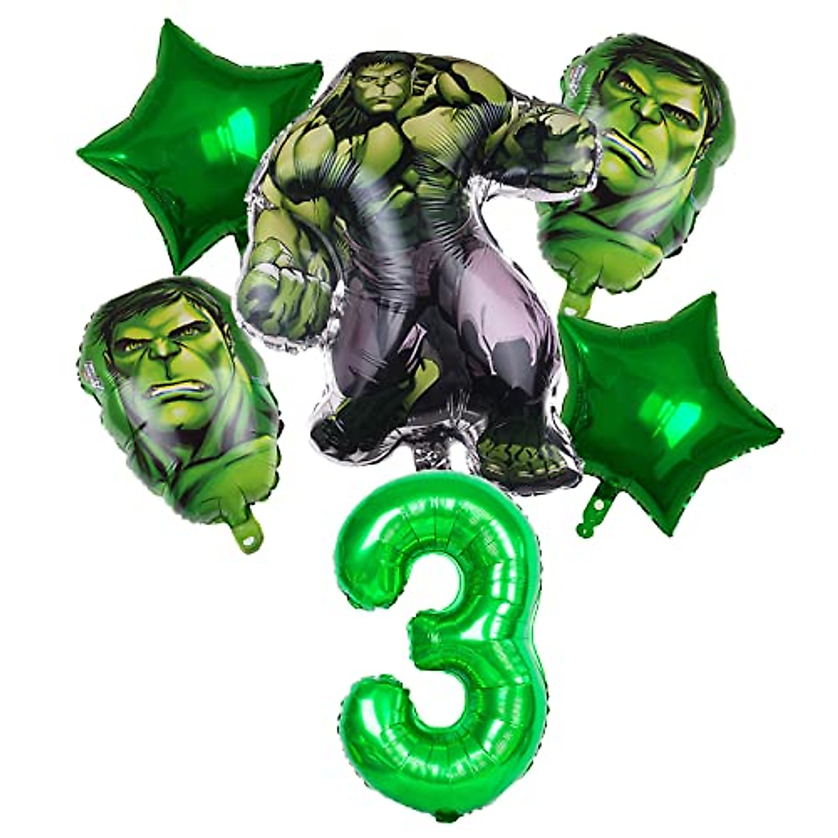 KAREENA The Incredible Hulk Birthday Balloons Supplier Superhero 3rd Decorations Green Number 3 32Inch for Kids Baby Shower (The Birthday)