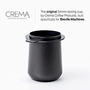 Crema Coffee Products | 54mm Dosing Cup | Black | 100% Stainless Steel with Non-Stick Food Grade Coating | Espresso Coffee Dosing Cup | Fits 54mm Breville Portafilters
