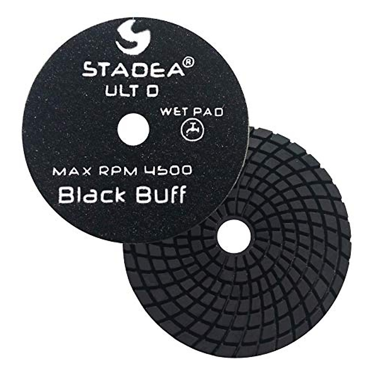 Stadea PPW108X Granite Polishing Pads 4" Diamond Pad Black Buff For Granite Quartz Stones Polish