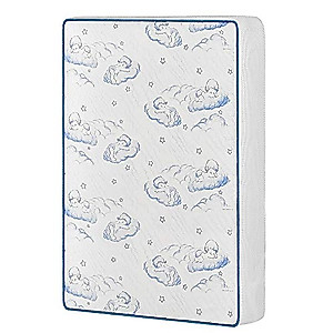 Dream On Me 2-in-1 Breathable Pocket Coils Inner Spring Portable Crib Mattress, Greenguard Gold and JPMA Certified, White