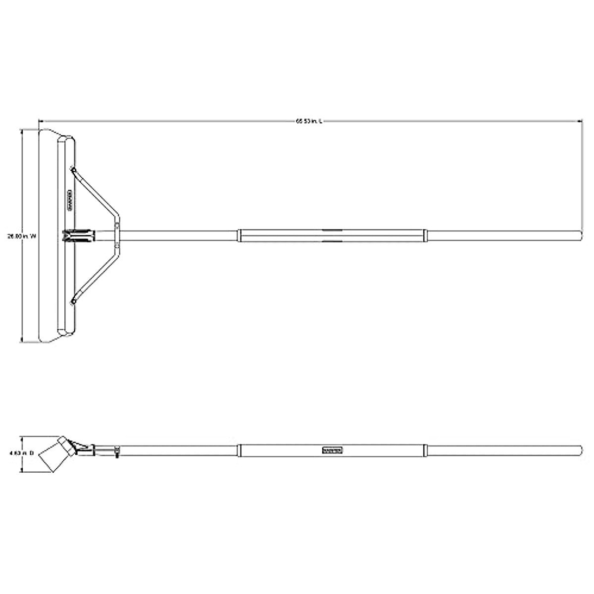 Harper 20201044 24 in. Indoor/Outdoor Dry All-Purpose Push Broom with Dual Bristles, for Dust, Gravel, Debris