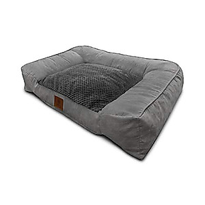 American Kennel Club AKC Memory Foam Sofa Pet Bed, Gray Popcorn Fur,X-Large (AKC-1882 Gray)