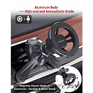 PROfezzion Deluxe Metal Version for MagSafe Car Mount, 2 in 1 Combo Magnetic Phone Holder for Car Vent or Dashboard Compatible with iPhone 15 14 13 12 Pro Max Plus, MagSafe Case & All Phones