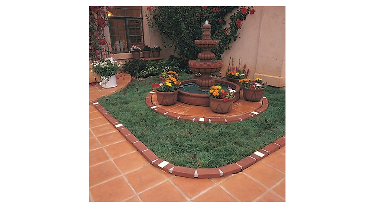 Argee RG840S Solar Lighted Plastic Brick Edging - 40 Ft Terra Cotta