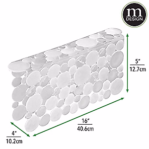 mDesign Decorative Kitchen Plastic Sink Protector Set, Quick Draining - Protect Surfaces and Dishes - Modern Bubble Design - Includes 1 Saddle, 2 Large Mats - Set of 3 - Clear