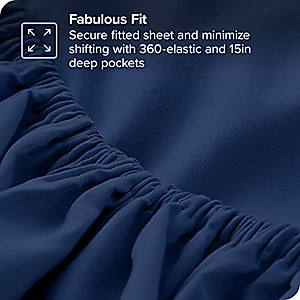 Queen Sheet Set - 6 Piece Set - Hotel Luxury Bed Sheets - Ultra Soft - Deep Pockets - Easy Fit - Cooling & Breathable Sheets - Wrinkle Resistant - Cozy - Dark Blue - Queen Sheets - 6 PC