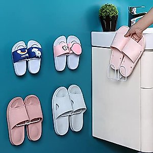 Hanging Shoes Rack, Strong Self Adhesive Shoes Holder Storage Organizer, Door Shoe Hangers Shoe Shelf Holder, Shoe Rack Hanging Over the Wall for Hanging on the Door, Bathroom, Kitchen(5 Pack)