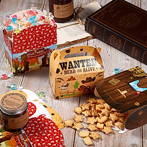 Sepamoon 24 Packs Western Party Favors Cowboy Goodie Treat Boxes Wild West Party Favors Gift Boxes Western Candy Boxes for Kids Baby Shower Western Cowboy Themed Birthday Party Decorations, 3 Designs