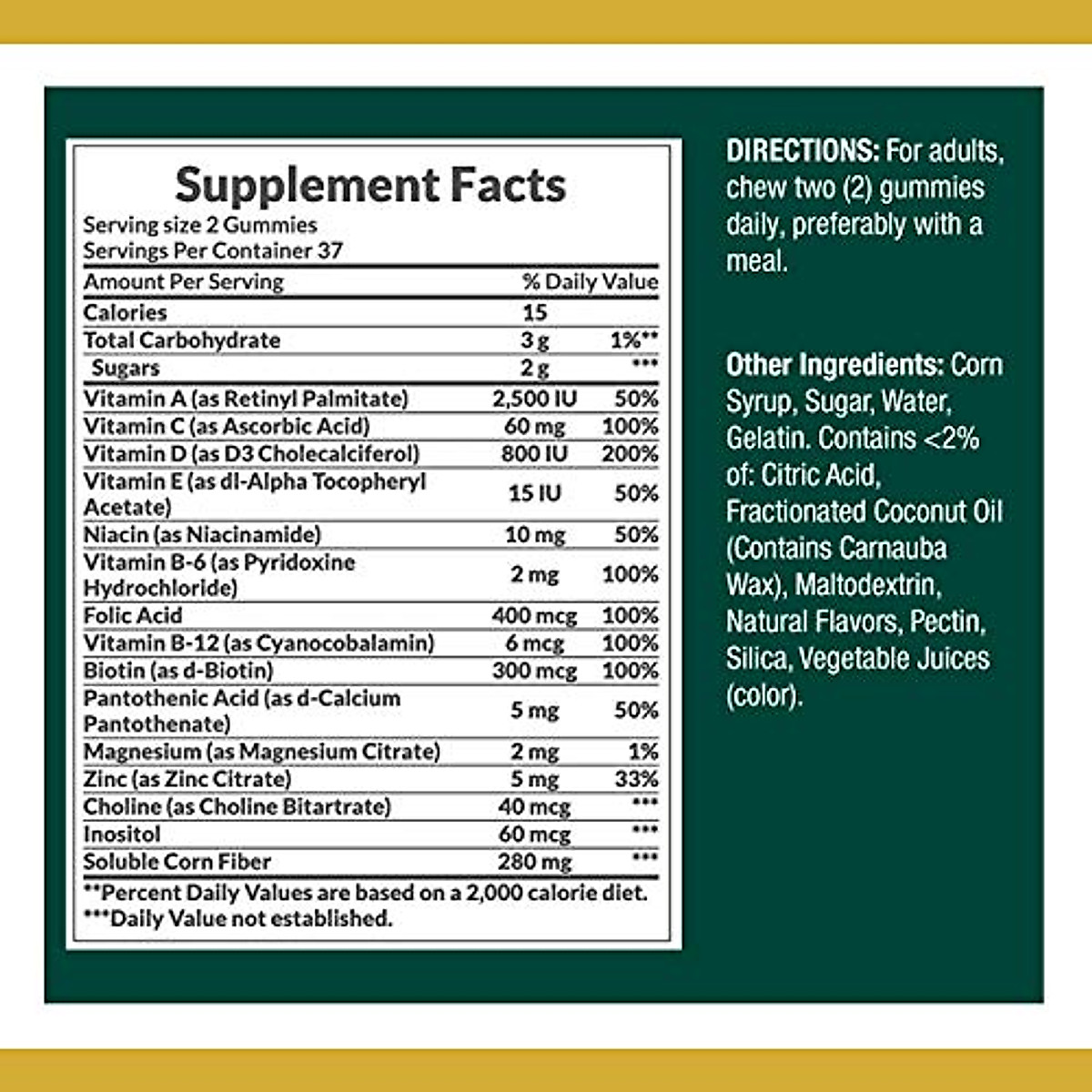 Nature's Bounty Adult Multivitamin, Vitamin Supplement, Daily Nutritional Needs, Fruit Flavor, 75 Count