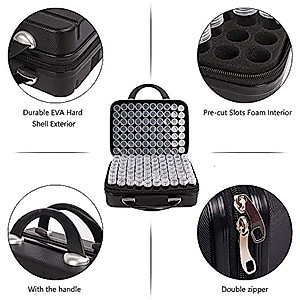 N&T NIETING Diamond Painting Storage Containers, 140 Slots Diamond Painting Accessories Kit, Portable Bead Storage Box, Label Stickers for DIY Art Crafts, Black