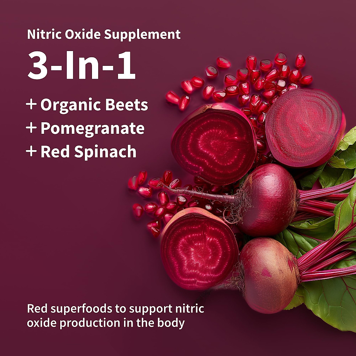 Snap Supplements USDA Organic Beet Root Powder, 3-in-1 Nitric Oxide Supplement, Support Healthy Blood Circulation, 250g (Apple)