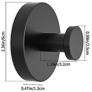 STWWO Suction Cup Hooks for Shower, Bathroom, Hanging Towels, Robe, Loofah, Mounting on Glass Shower Doors, Tile, Mirrors, Matte Black, 2 Pack