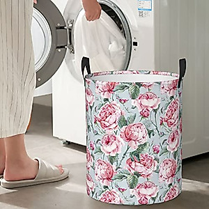 Rose Laundry Hamper Flower Laundry Baskets Large Women Hampers Toy Organizer Hamper Bag Dirty Clothes Storage Bin
