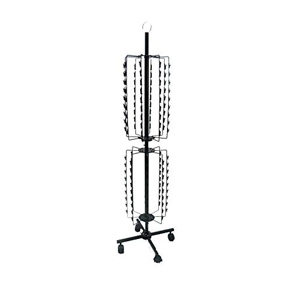 FixtureDisplays® Floorstanding Compatible with Strip Rack w/Header, Rotating, 144 Clips - Black 15967NEW-NPF
