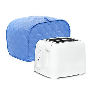Toaster Cover, Polyester Quilted Two Slice Toaster Appliance Cover, Dust and Fingerprint Protection, Machine Washable (11W x 8D x 8H, Blue Polyester)