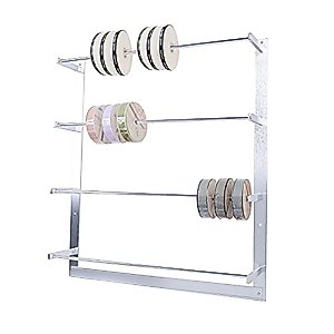 Wire Spool Rack Ribbon Rack, Thread Holder Ribbons Roll Storage Rack Sewing Tool 4 Rods, Wall Mounted Large Thread Holder Space Saving, Used to Key Holder, Sundries, Rings, Necklaces, Jewelry