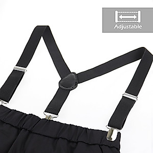 Baby Boy Tuxedo Outfit Dressy Set Toddler Boys Gentleman Outfits, Long Sleeve White Shirt Bowtie Black Pants, Bow Tie and Suspender Formal Suit for Birthday Wedding Party Kids Dress Clothes