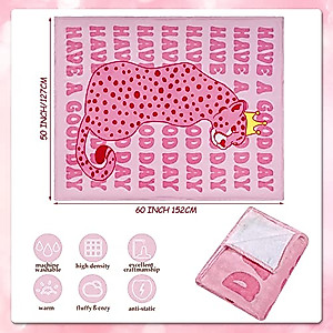 Pink Room Aesthetic Blanket Preppy Room Blanket Decor Ultra Soft Throw Blanket for Teen Girls Bedroom Women Girl Bedding Sofa Decor