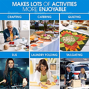 Rocket Risers Folding Table Risers - Make Your Folding Table a Counter Height Table - Set of 4 Table Leg Risers