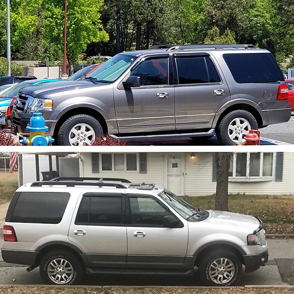 Lightronic WV94233 Outside-Mount Side Window Visor Deflector Vent Rain Guard, Dark Smoke, 4-Pieces Set, Fits 1997-2017 Ford Expedition, 2007-2017 Expedition XL, 1998-2017 Lincoln Navigator