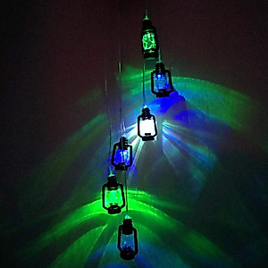 Color-Changing Solar Powered Lanterns Wind Chime Wind Moblie LED Light, Spinner Windchime Portable Outdoor Chime for Patio, Deck, Yard, Garden, Home(1Pcs)