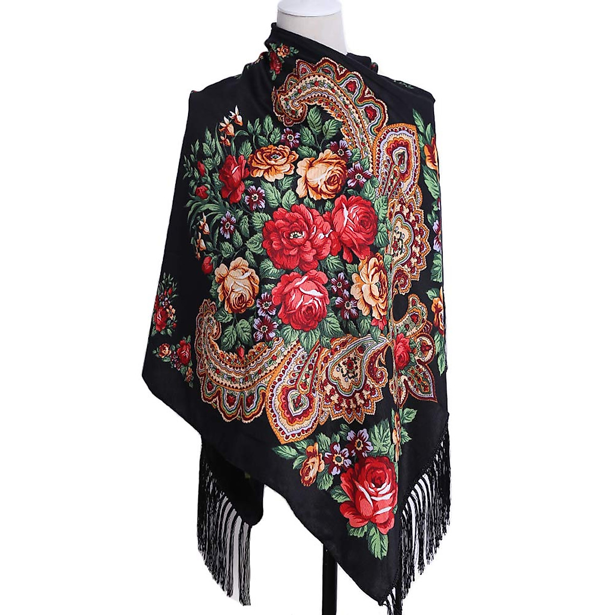 Gudessly Traditional Ukrainian Tassel Scarf Wrap for Women Soft Scarves