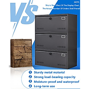 BUTISOW Lateral File Cabinets with Lock,1 Drawer Steel Wide Filing Organization Storage Cabinets,Home Office Furniture for Hanging Files Letter/Legal/F4/A4 Size (Electronic - Gray)