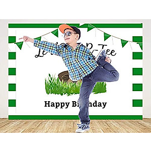 Ticuenicoa Let's Partee Golf Theme Backdrop for Birthday Parties Grass Background for Photography Happy Birthday Party Sports Themed Backdrops Cake Table Banners Kids Bday Photo Booth Props 5x3ft