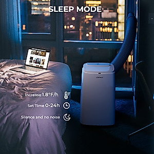 COSTWAY Portable Air Conditioner, 1,2000 BTU 3 in 1 Air Cooler with Fan & Dehumidifier, Quiet AC Unit Cools Rooms up to 450 sq.ft, Sleep Mode, 3 Fan Speeds, 24H Timer, Digital Display & Remote Control (12000BTU)