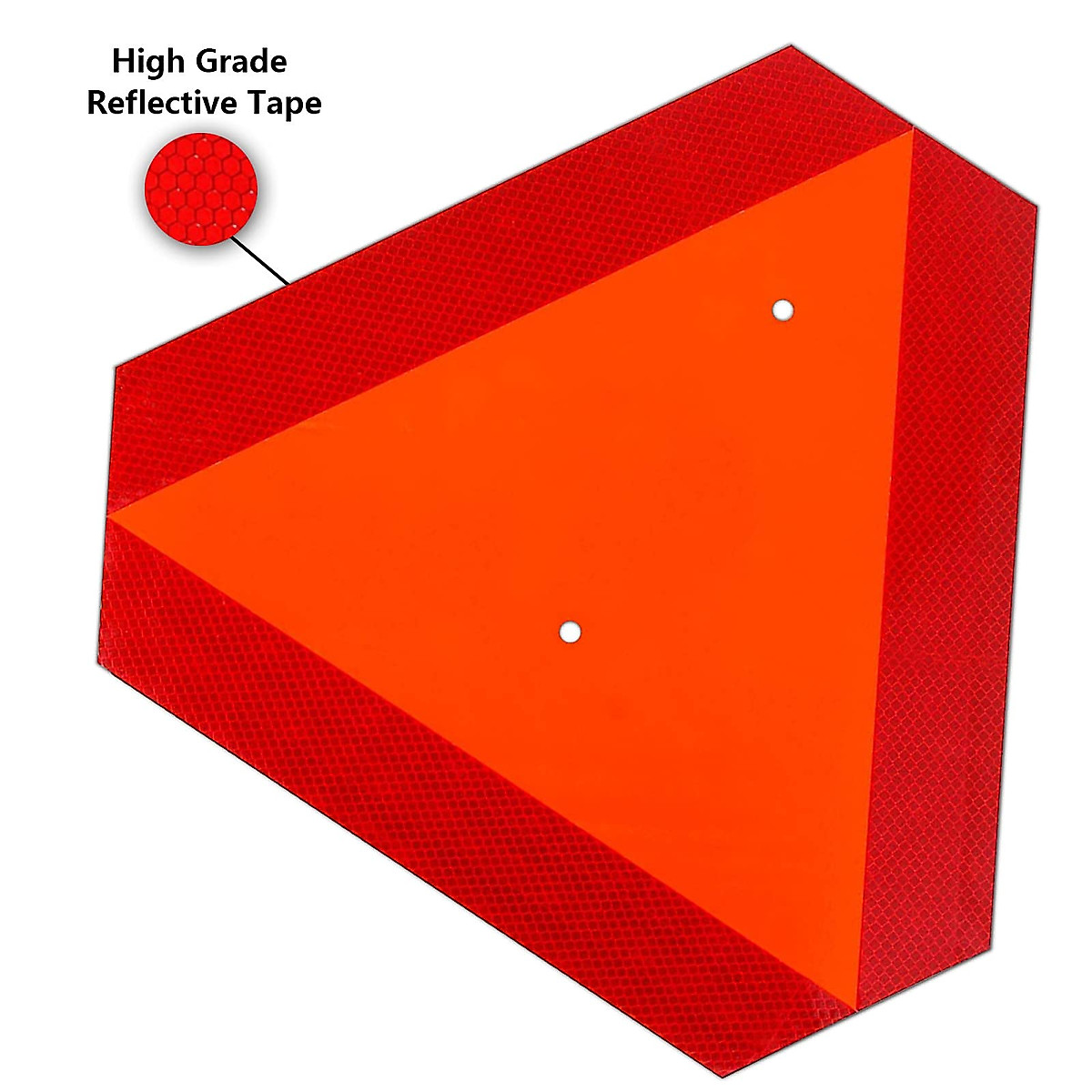 2 Pack Slow Moving Vehicle Sign Safety Triangle Road Sign with Reflective,Plastic 14"x16" Up to 7 Years Outdoor for Golf Cart Tractor UTV Waterproof