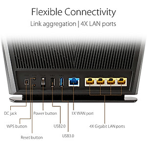 ASUS WiFi 6 Router (RT-AX68U) - Dual Band Gigabit Wireless Router, 3x3 Support, Gaming & Streaming, AiMesh Compatible, Included Lifetime Internet Security, Parental Control, MU-MIMO, OFDMA