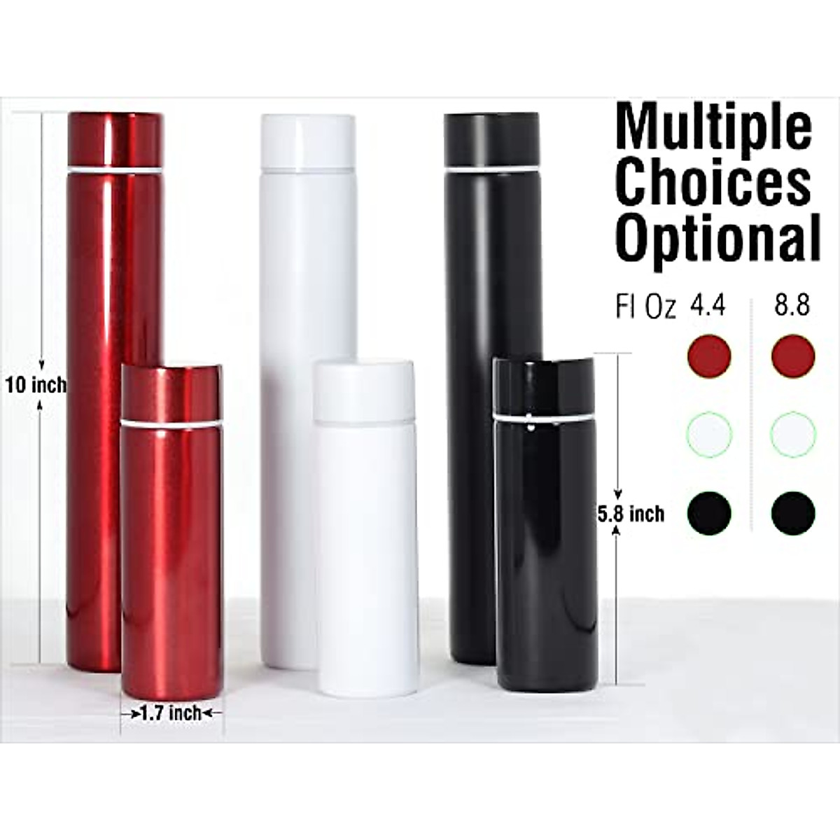 Dxobay Mini Water Bottles, Cute Kids Water Bottle, Insulated Stainless Steel Water Bottles, Thermos Water Bottle with Vacuum Sealing & Double Wall Design(4.4 Oz, White)