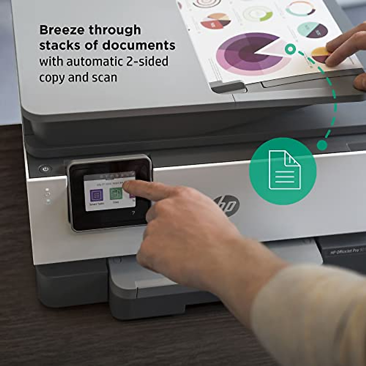 HP OfficeJet Pro 9018e Wireless Color All-in-One Printer with Bonus 6 Months Instant Ink with HP+ (1G5L5A), White