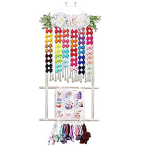 cherrboll Bows Holder for Girls, X-Large Capacity Headbands Hair Bows Organizer Stand Wall Hanger Decor for Nursery Room Toddler Women
