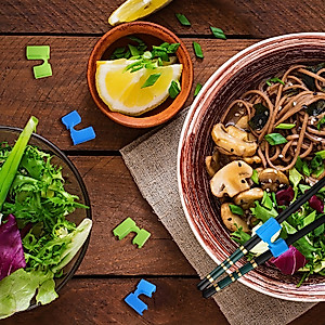 10 Pieces Reusable Chopstick Helpers Non Slippery Training Chopsticks Plastic Replaceable Practice Chopstick for Adults Kids Beginner Right or Left Handed Trainers(Blue, Green)