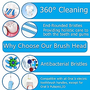 Replacement Brush Heads for Braun Oral b, Compatible with Oral-B Pro 1000/2000/3000/5000/6000 Smart and Genius Electric Toothbrush, 12 Pcs