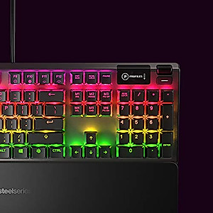 SteelSeries Apex 5 - Hybrid Mechanical Gaming Keyboard - Per-Key RGB Illumination - Oled Smart display - English (QWERTY) Layout PC