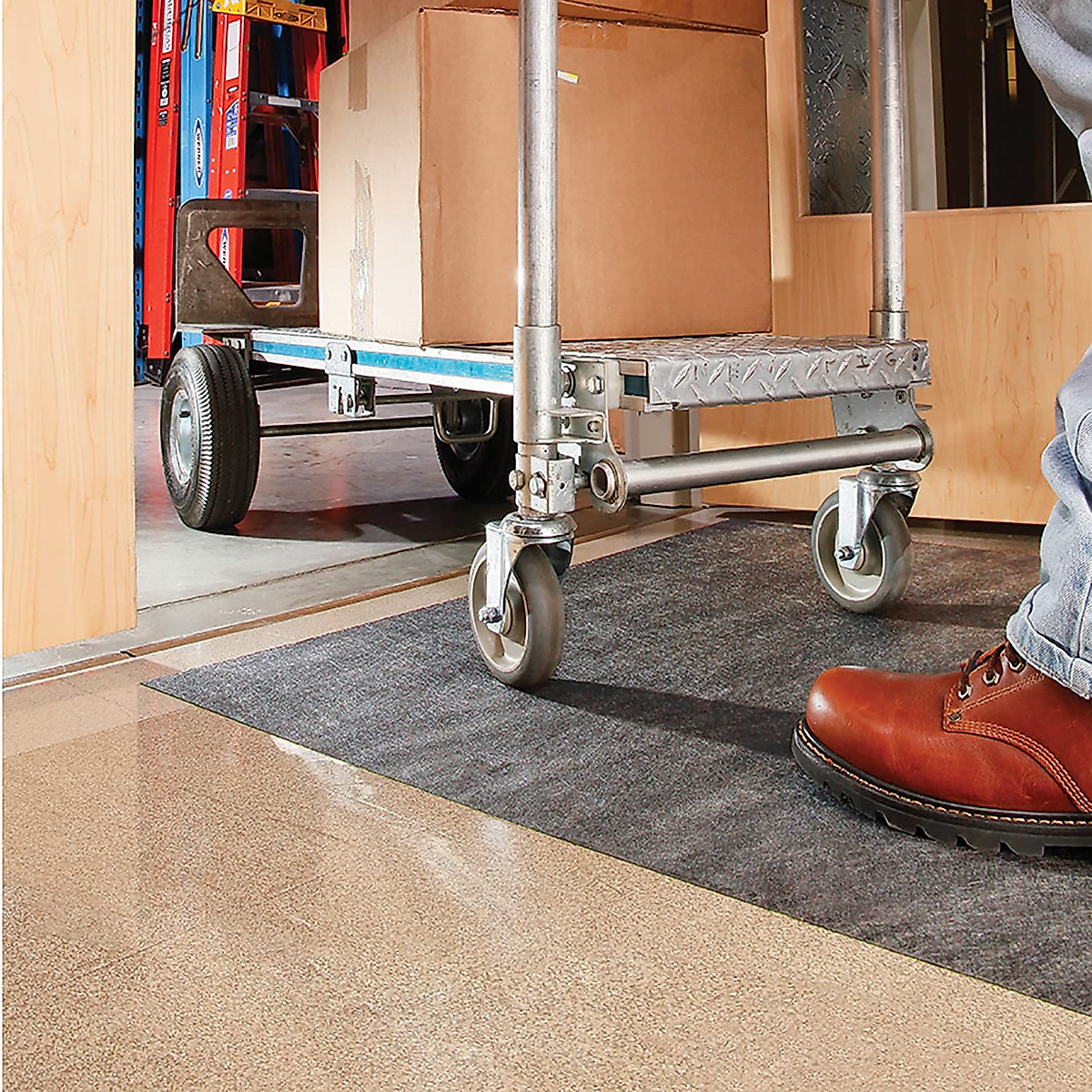 New Pig Grippy Floor Mat | Industrial Entrance Mat with Adhesive Backing | 3' x 50' Mat Runner | Gray | GRP36201-GY