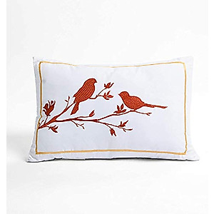 Lush Decor Harley Quilt Set Damask Pattern Reversible 5 Piece Bedding Set - Full Queen - Tangerine