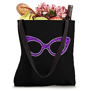 Purple and Black Leopard Print Eyeglasses Tote Bag