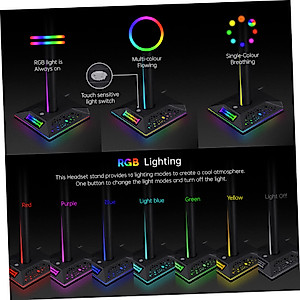 Parliky 7pcs Headphone Stand Aluminum Alloy Desk Accessories