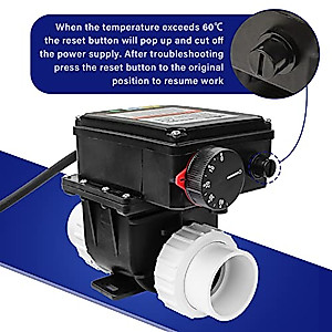 Etotel Hot tub Heater H20-RS1, Fit for Some Hot Tubs,Bathtub,AboveGround Underground Small Pool & Electric Pool, Spa Hot Tub Heater 220V 2KW with Adjustable Temperature Thermostat black