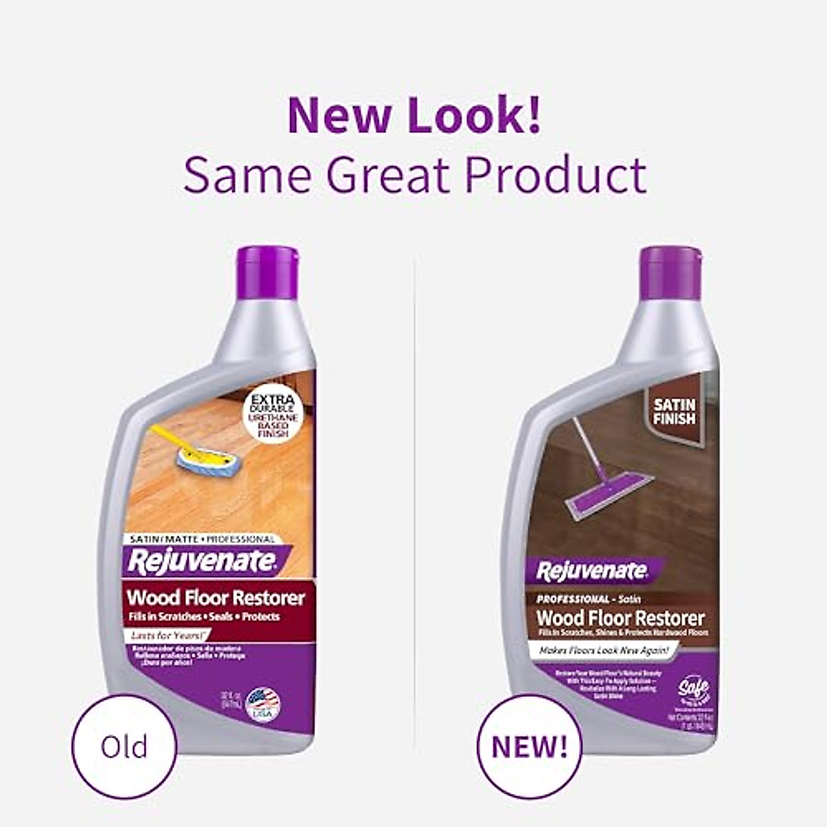 Rejuvenate Professional Wood Floor Restorer and Polish with Durable Finish Easy Mop On Application Satin Finish 32oz