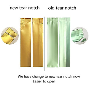 200Pcs Coffee Sugar Bag Heat Seal Aluminum Foil Plastic Bags Matte Colored Ziplock Bags Open Top with Tear Notch Zipper Pouch Food Saver Bag Short Term Food Storage Packaging