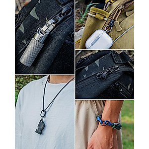 FEGVE Titanium Mini Key Chain Rings Small Quick Release Connecting Keychain for Home Keys Organization (Black-2*Mini Links+3 * 0.86 in Ti Keyrings)
