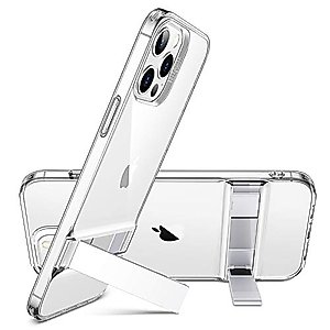 ESR Metal Kickstand Case Compatible with iPhone 12 Case/Compatible with iPhone 12 Pro Case (2020) [Patented Design] [Two-Way Stand] [Reinforced Drop Protection] Flexible TPU Soft Back, 6.1" - Clear