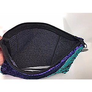 Purple and Teal Mermaid Sequins Pouch - Large
