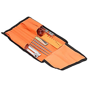 Emoshayoga Chainsaw File Tool Kit, Easy to Carry Fast Filing and Cutting Chainsaw Sharpener File Set 10Pcs Original Wood Handle for Craft for Garden