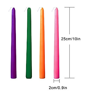 10 inch Orange Taper Candles-Set of 4 Tapered Candle -Dripless and Smokeless,Tall Candlesticks, Home Dinner, Party, Wedding, Halloween, Churches,Christmas Candles